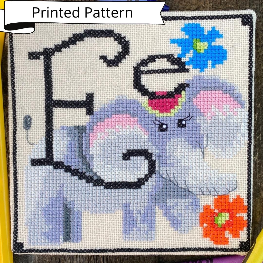 Ellie Elephant -animal Alphabet Series - Printed Version -counted Cross ...