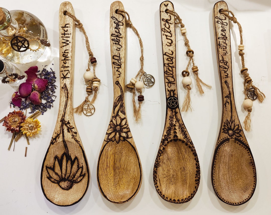 Witches Wooden Spoon Kitchen Witch Green Witch Witchy Home - Etsy UK