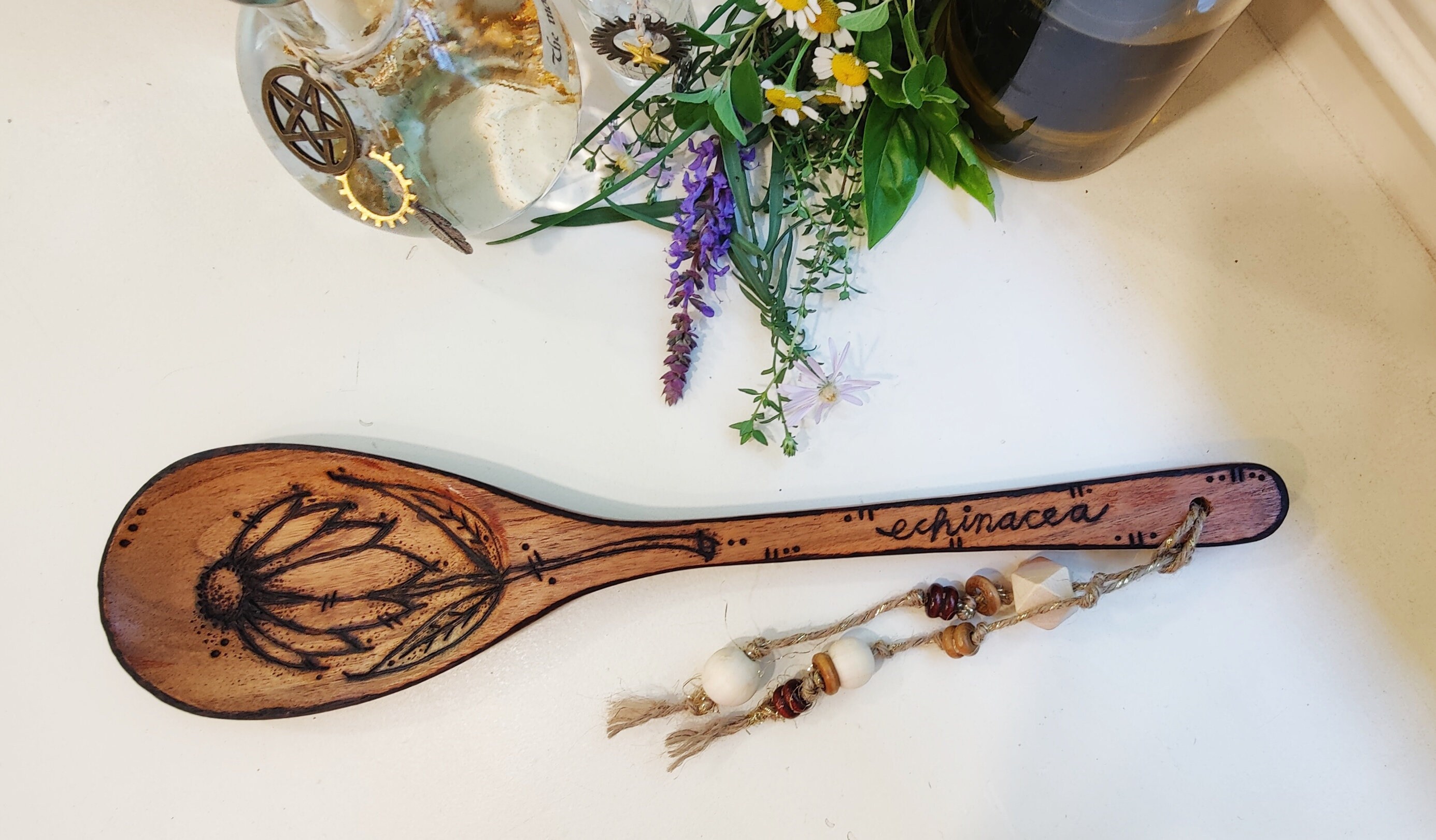 Witches Wooden Spoon, Kitchen Witch, Cooking Spoon, Green Witch, Witchy ...