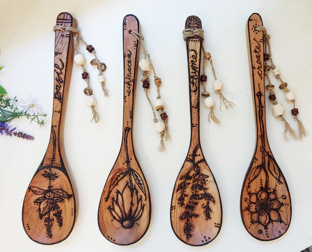 Witches Wooden Spoon, Kitchen Witch, Cooking Spoon, Green Witch, Witchy ...