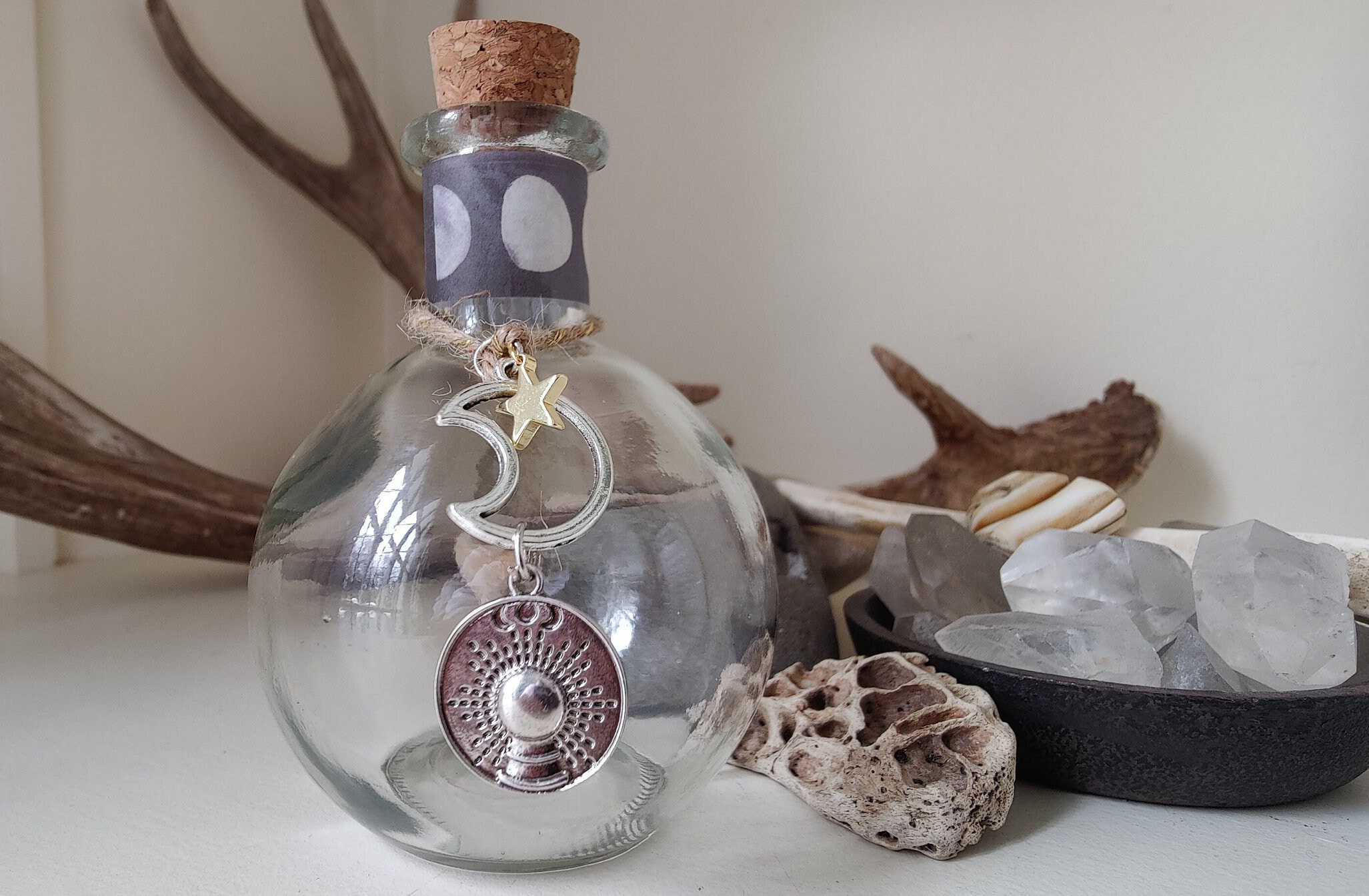 Moon Water Jar-spell Potion Bottle Witch Craft Talisman Vial Good Luck ...