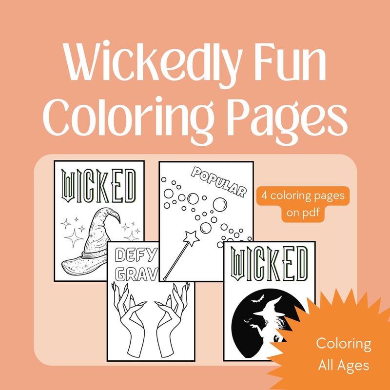 Wicked for Good Colouring - Etsy