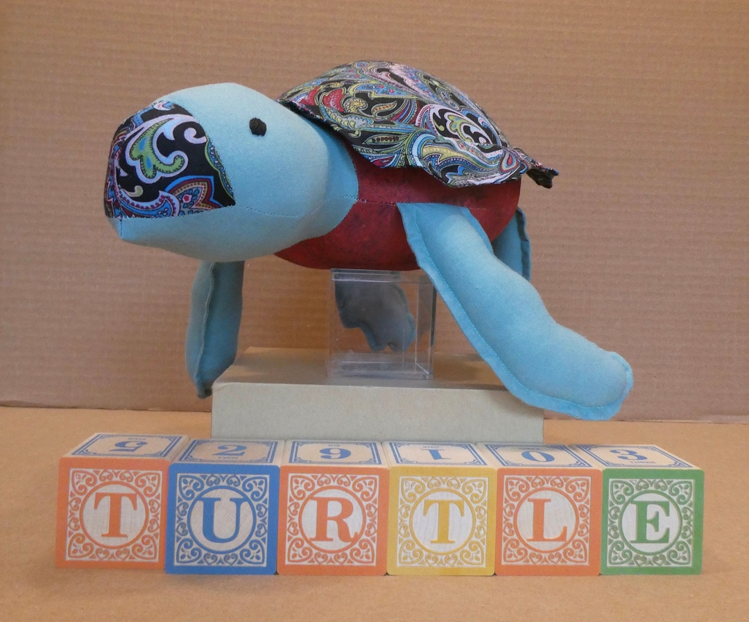 Sea Turtle Stuffed Toy in Paisley Shell - Etsy