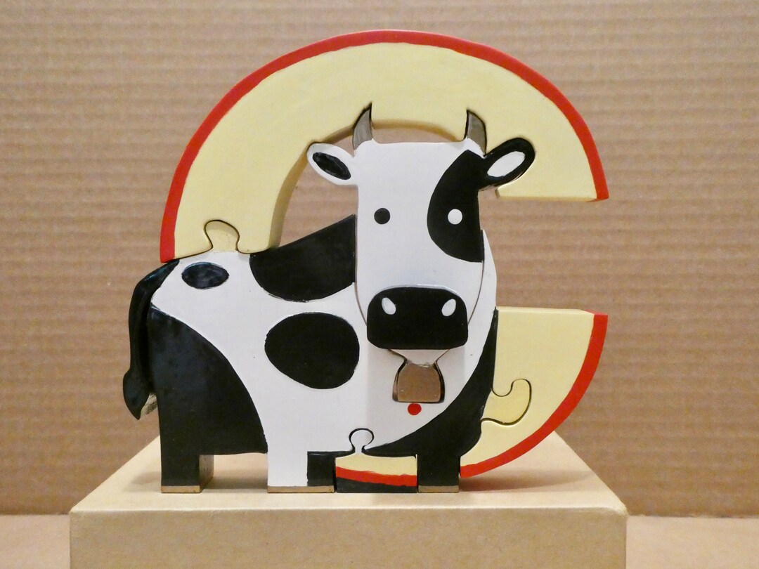 C is for Cow Wooden Puzzle - Etsy