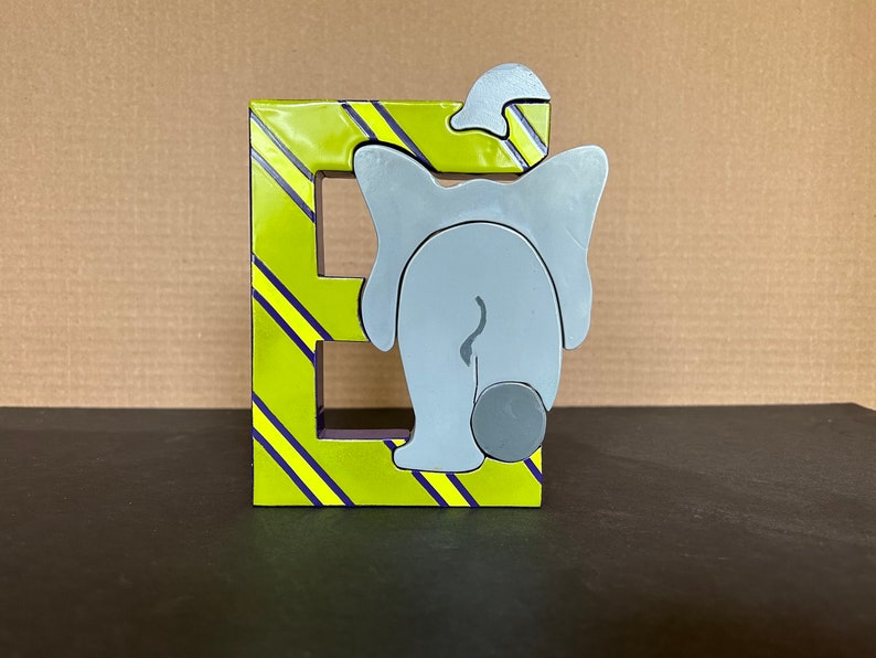 E is for Elephant Wooden Puzzle - Etsy