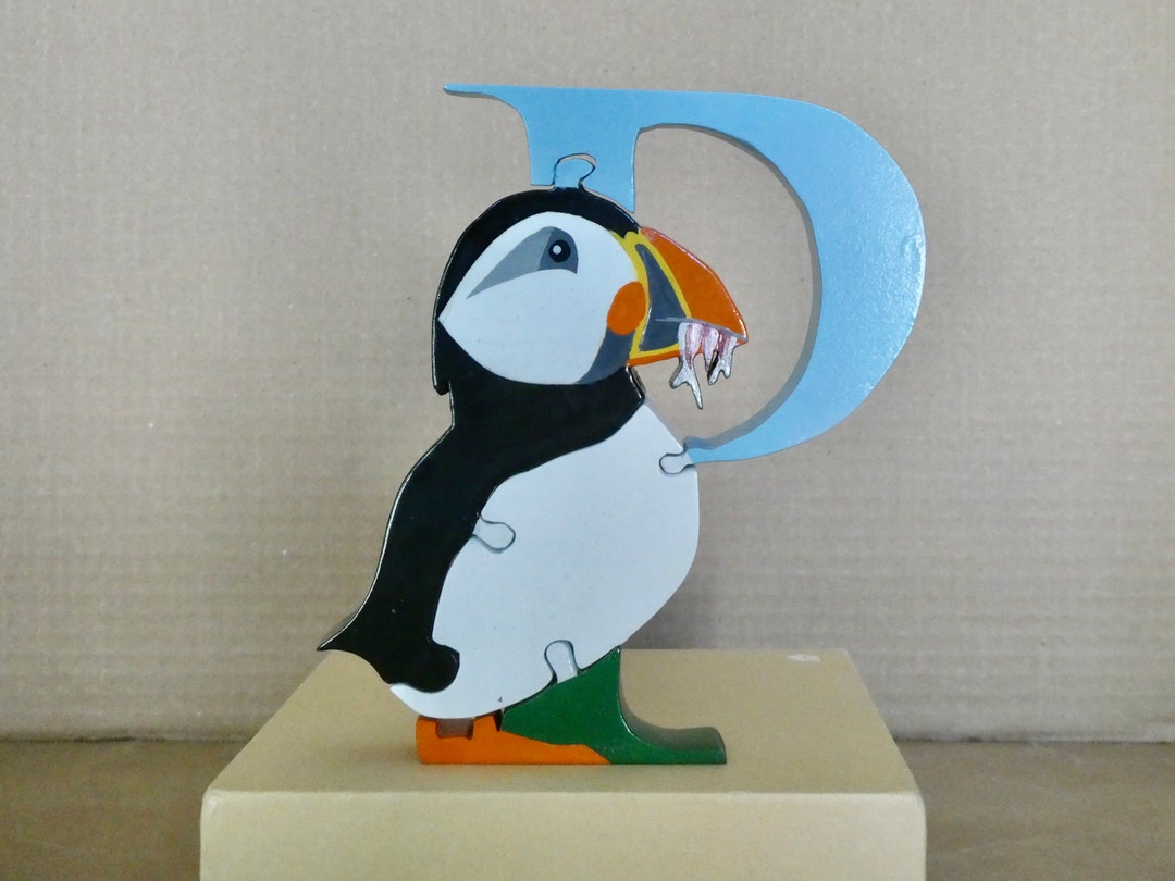 P is for Puffin Wooden Puzzle - Etsy