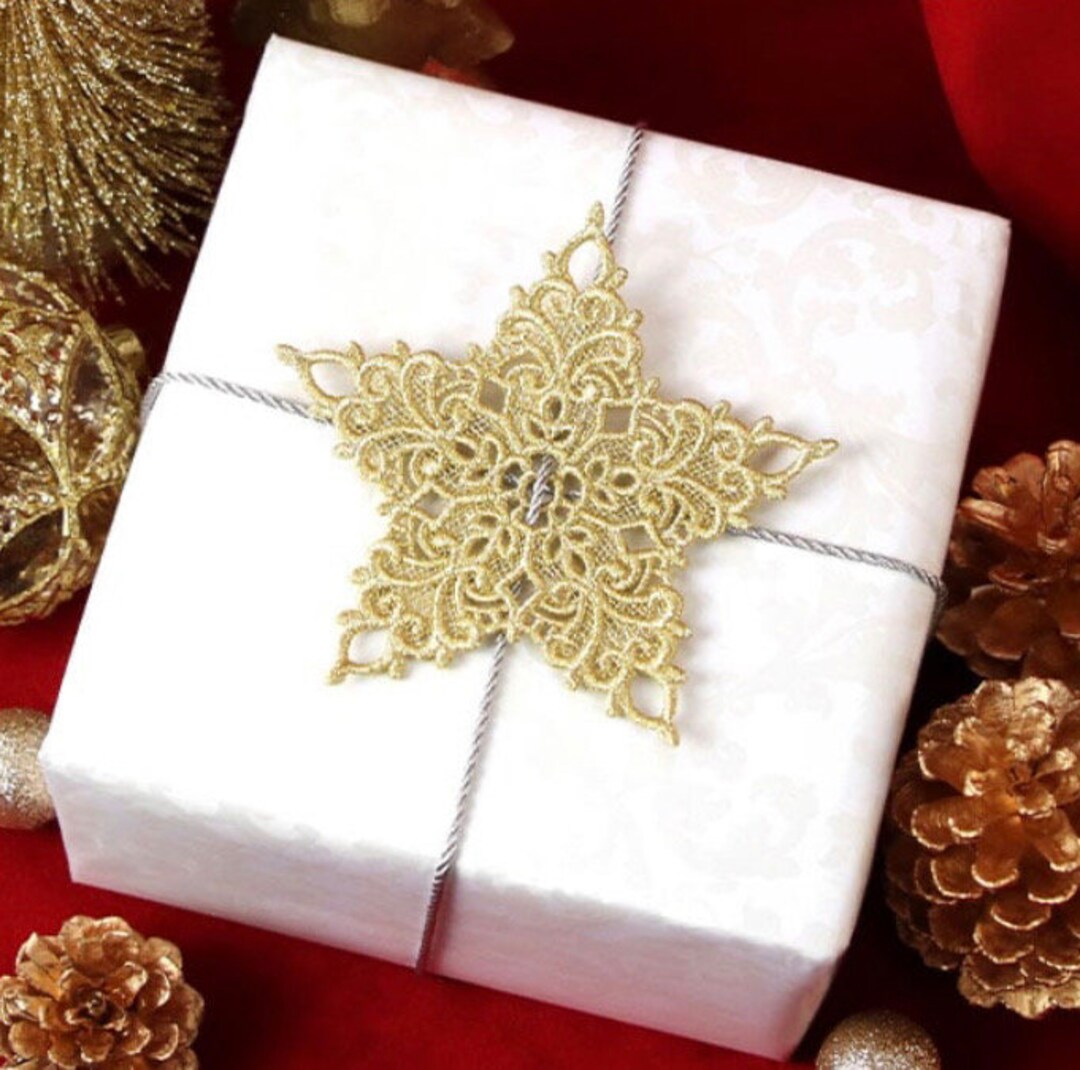 3 Lace Shimmering Star / Free Standing Lace /finished - Etsy