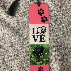 Personalized Paw Print Bookmark, Custom Bookmark, Photo Bookmark, Metal ...