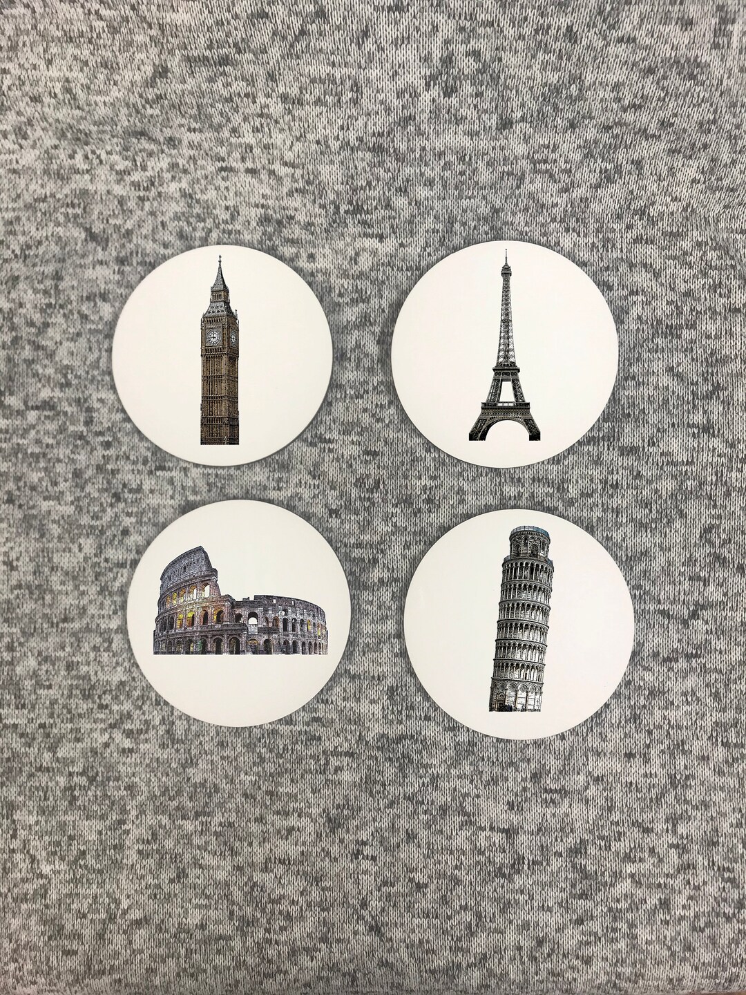Western European Landmarks Coasters, Set of 4 Coasters, Free Shipping ...