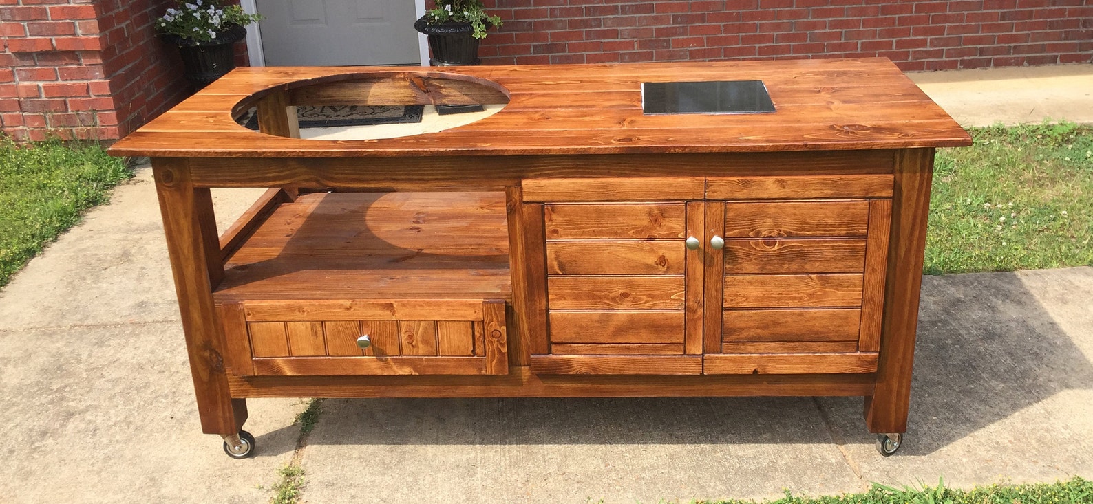 Custom Green Egg Cart Green Egg Grill Table Green Egg - Etsy