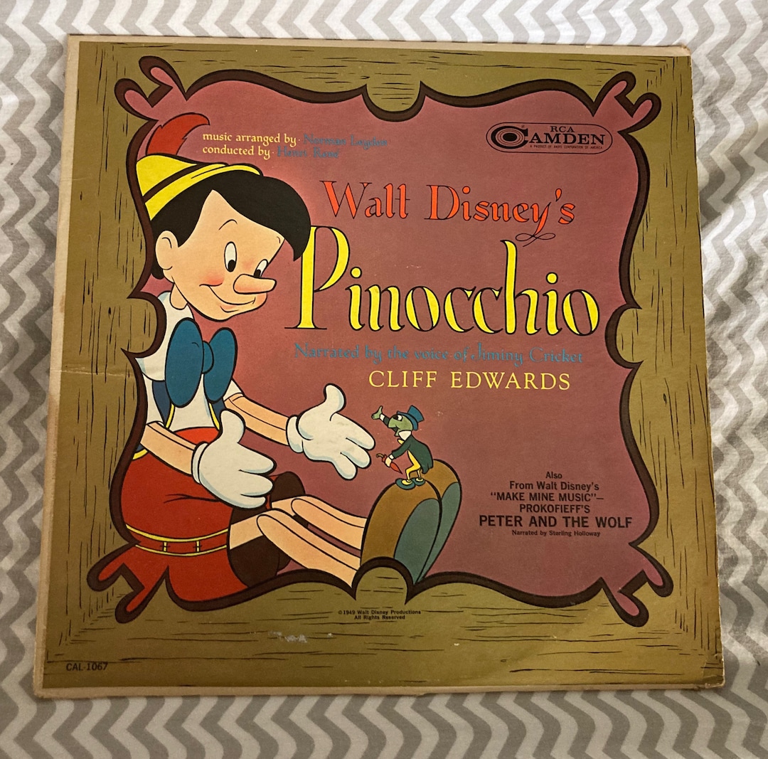ORIGINAL 1960s Walt Disney Pinocchio and Peter and the Wolf Vinyl ...