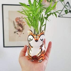 Tiger Planter, Animal Planter, Ceramic Tiger, Tiger Lover Gift, Ceramic ...
