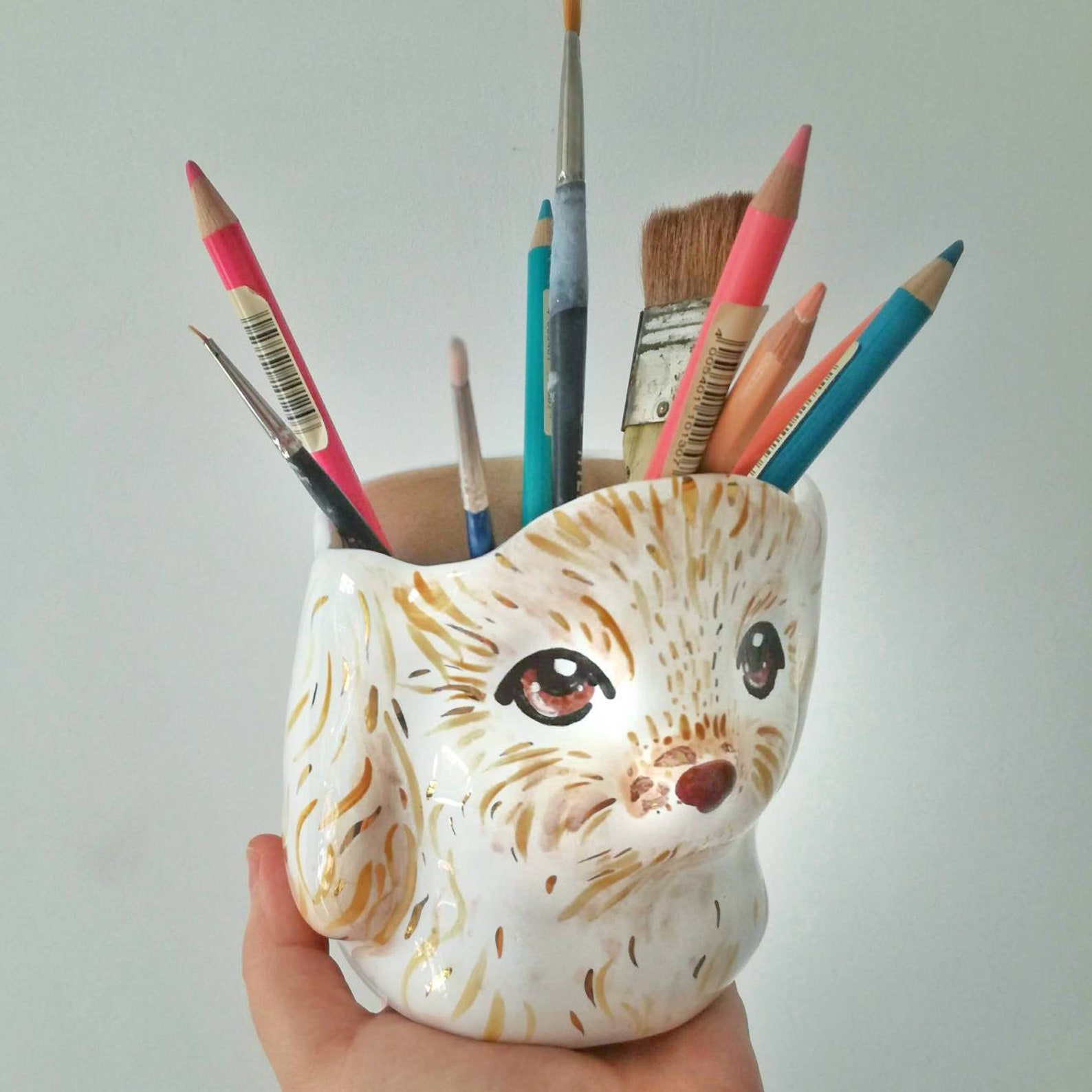 Ceramic Pencil Cup Custom Pet Portrait Custom Pen Holder - Etsy
