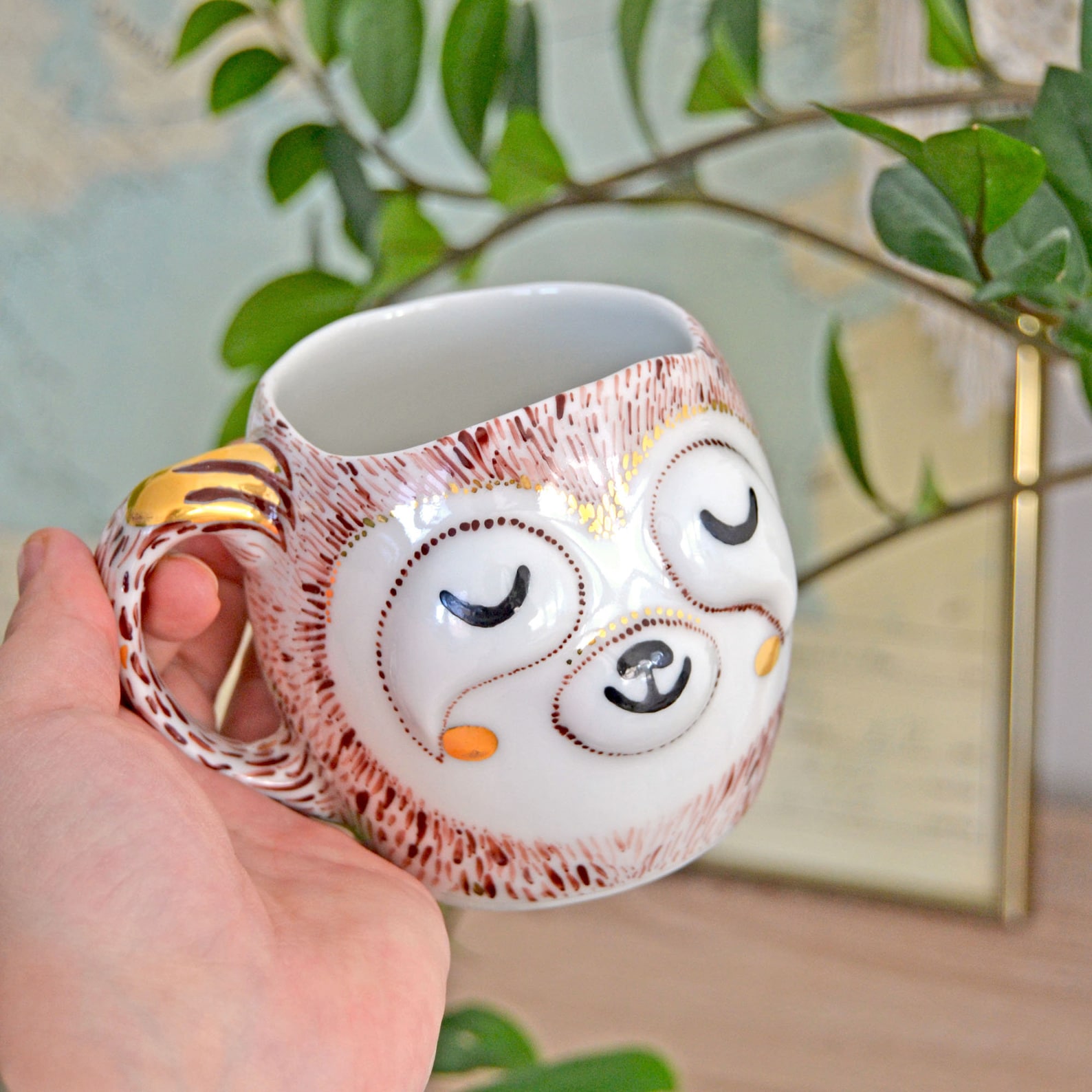 Sloth Mug Porcelain Mug Sloth Coffee Mug Animal Mug - Etsy