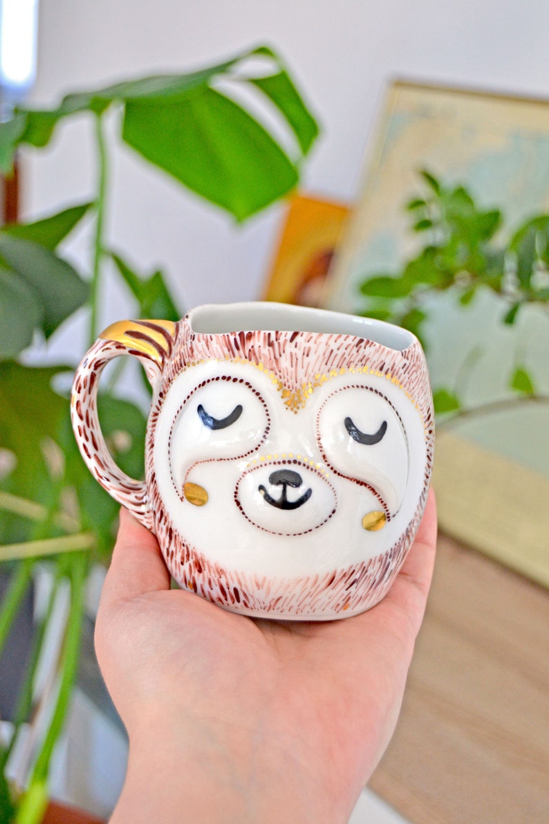 Sloth Mug Porcelain Mug Sloth Coffee Mug Animal Mug - Etsy