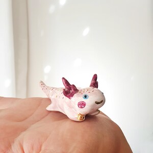 Axolotl Figurine, Ceramic Axolotl, Ceramic Sculpture, Gold Decoration ...