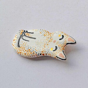 Cat Brooch, Cat Lady Gift, Ceramic Cat Pin, Cat Jewelry, Tiny Ceramic ...