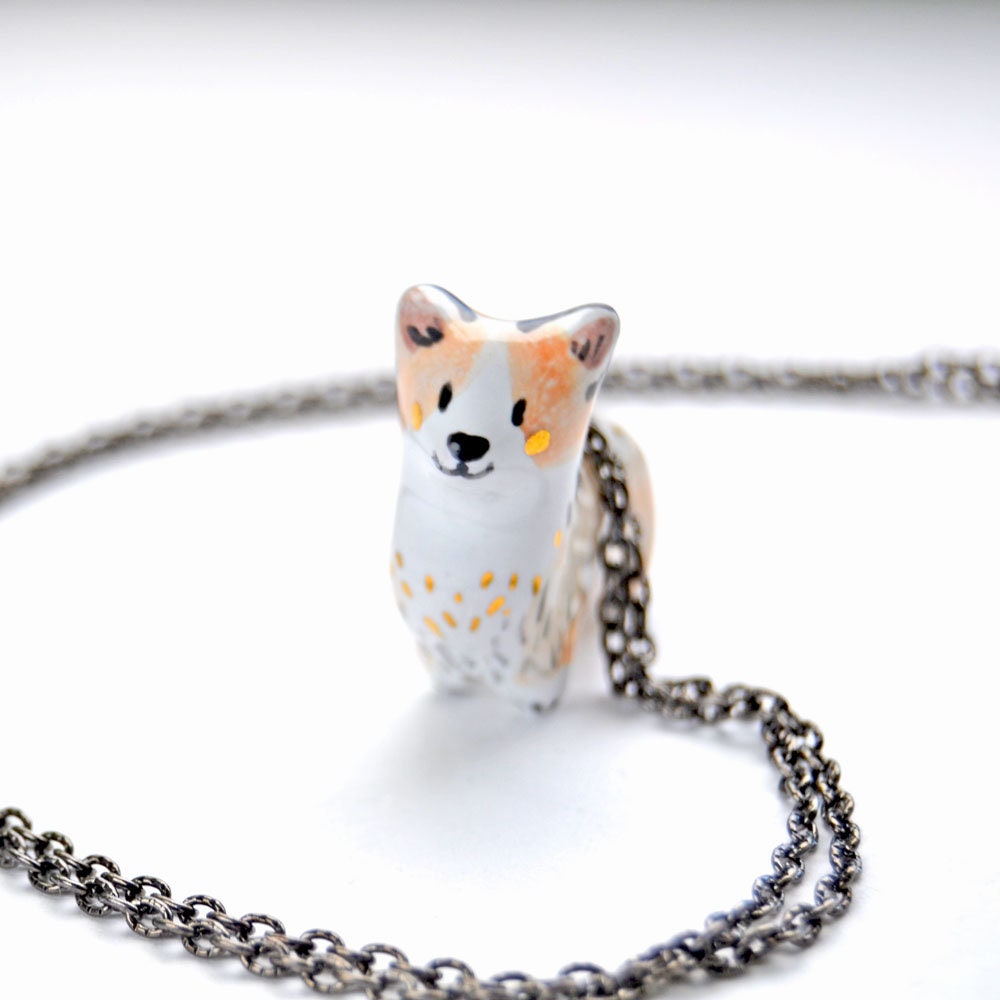 Corgi Gifts Corgi Jewelry Corgi Necklace Ceramic Necklace | Etsy