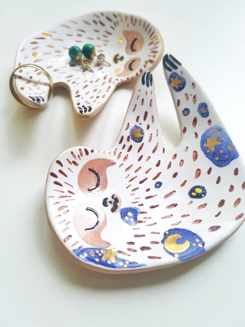 Sloth Ring Dish, Animal Ring Holder, Ceramic Sloth, Jewelry Dish ...