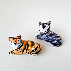 Tiger Figurine, Ceramic Tiger, Moon Phases, Christmas Gift, Ceramic ...