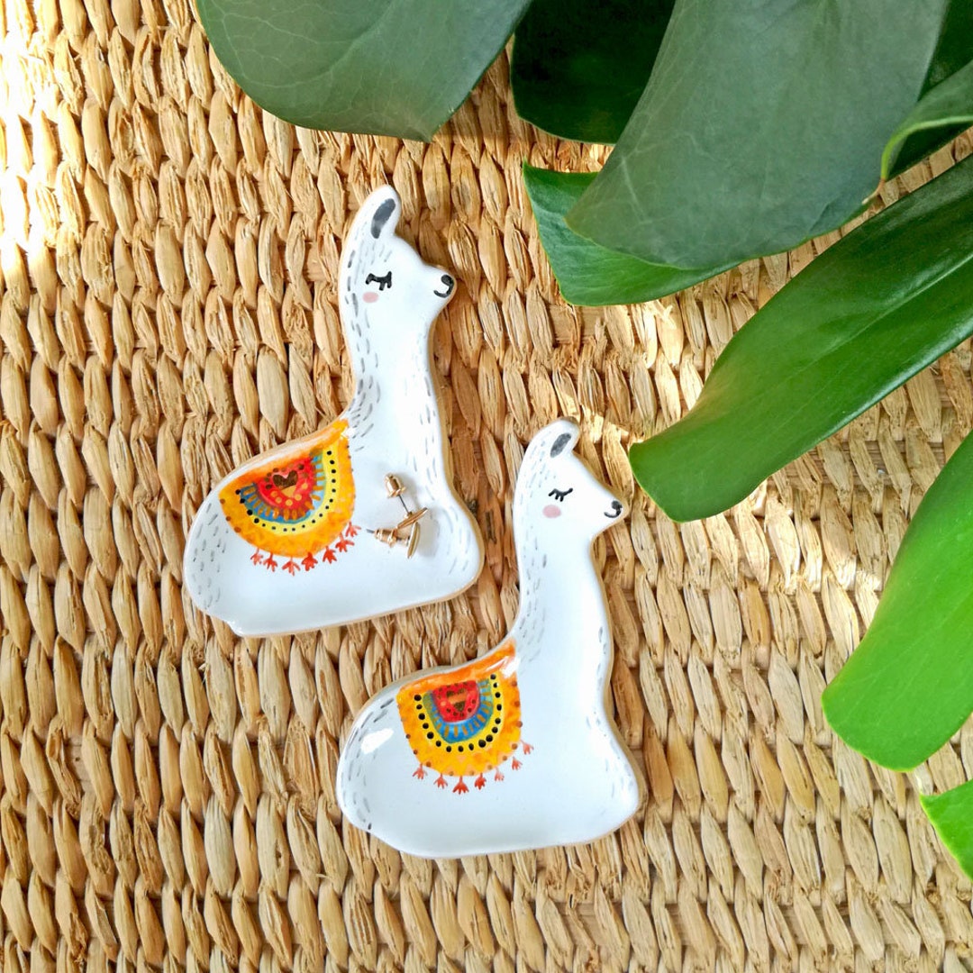 Ring Dish, Birthday Gift Idea, Ceramic Llama Jewelry Storage Idea ...