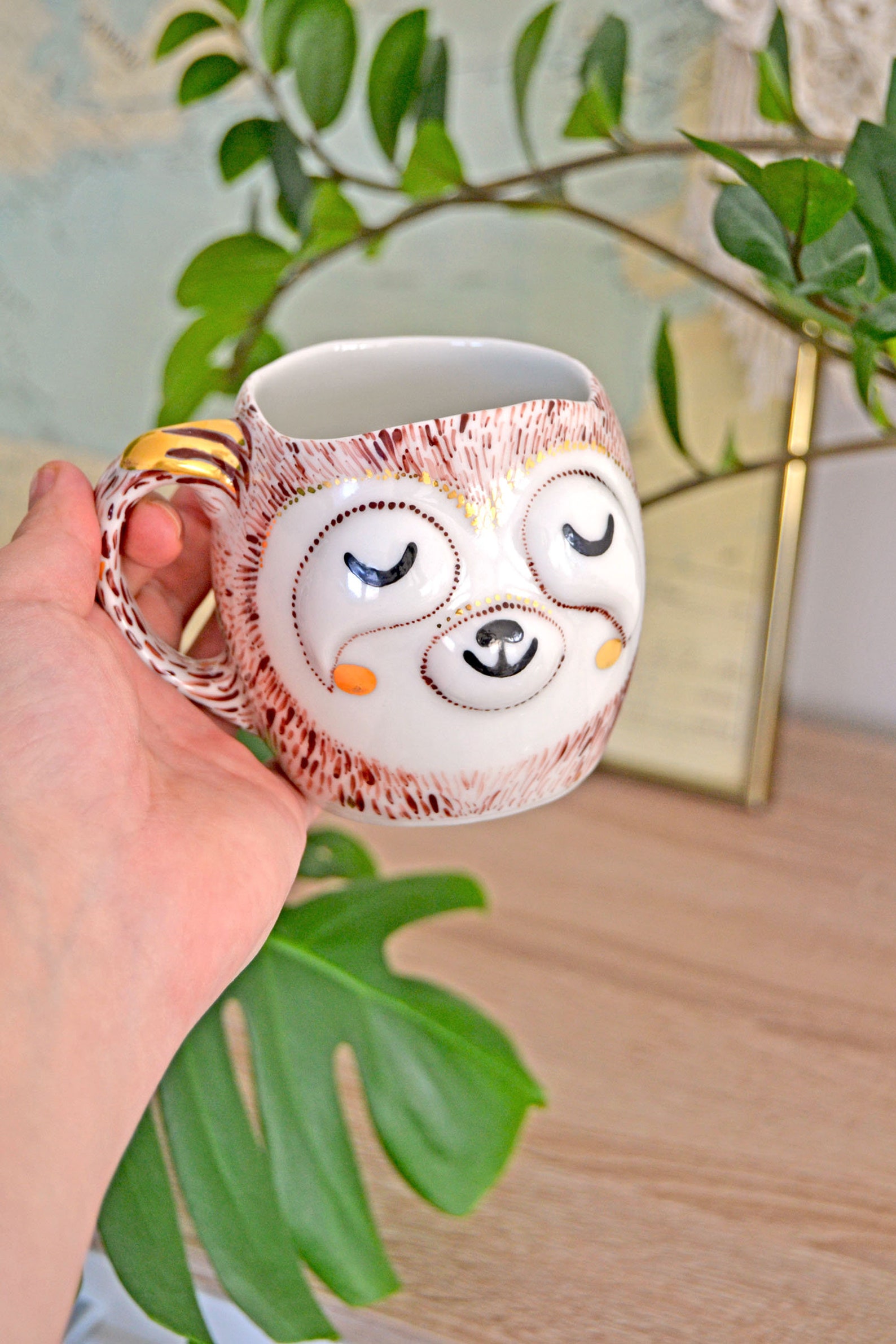 Sloth Mug Porcelain Mug Sloth Coffee Mug Animal Mug - Etsy