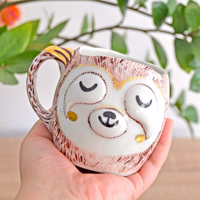 Sloth Mug Porcelain Mug Sloth Coffee Mug Animal Mug - Etsy
