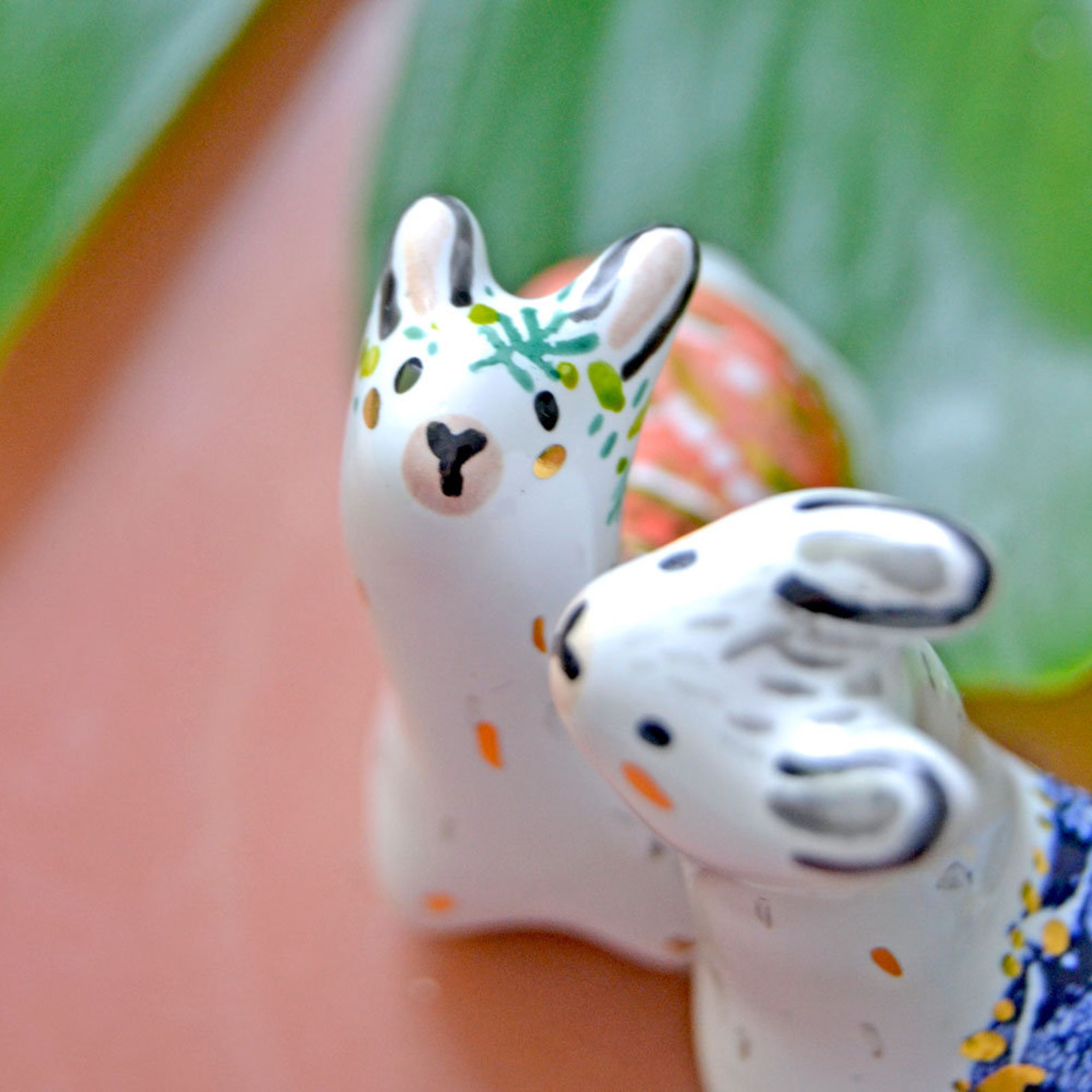 Llama Cake Topper set of 2 Animal Cake Toppers Ceramic - Etsy