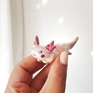 Axolotl Figurine, Ceramic Axolotl, Ceramic Sculpture, Gold Decoration ...