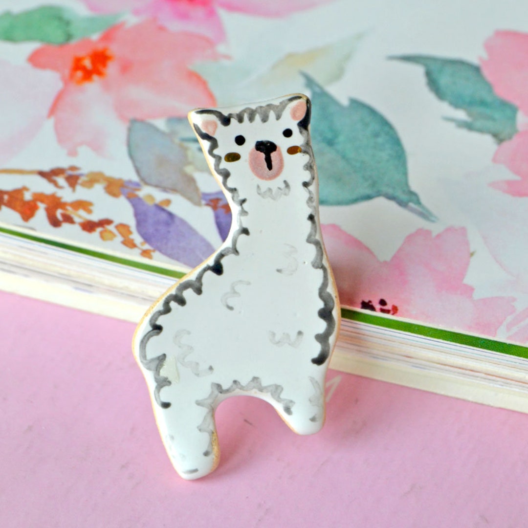 Llama Pin, Llama Brooch, Animal Pin, Alpaca Jewelry, Ceramic Brooch ...