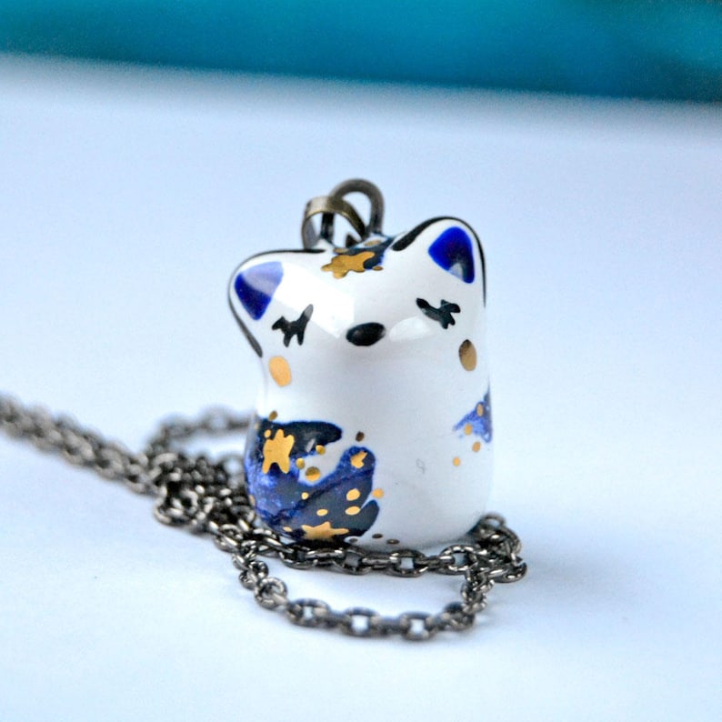 Galaxy Fox Necklace Adorable Ceramic Fox Milky Way Arctic - Etsy