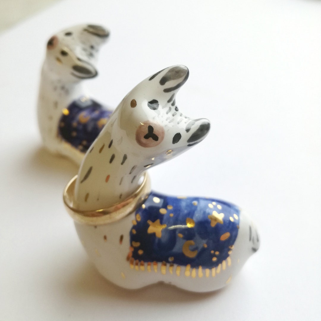 Llama Ring Holder, Llama Gifts, Ceramic Llama Figurine, Lama Jewelry ...
