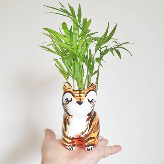 Tiger Planter Animal Planter Ceramic Tiger Tiger Lover - Etsy