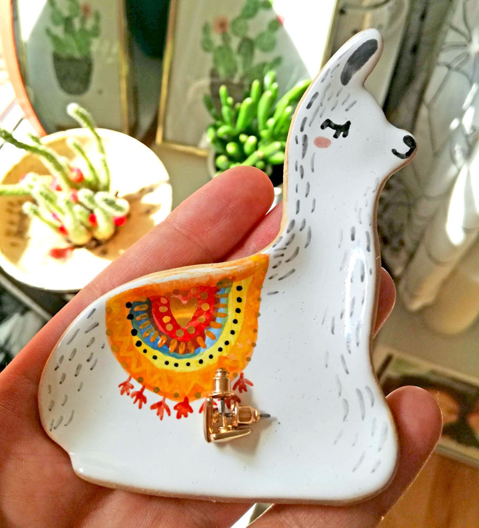 Ring Dish, Birthday Gift Idea, Ceramic Llama Jewelry Storage Idea ...