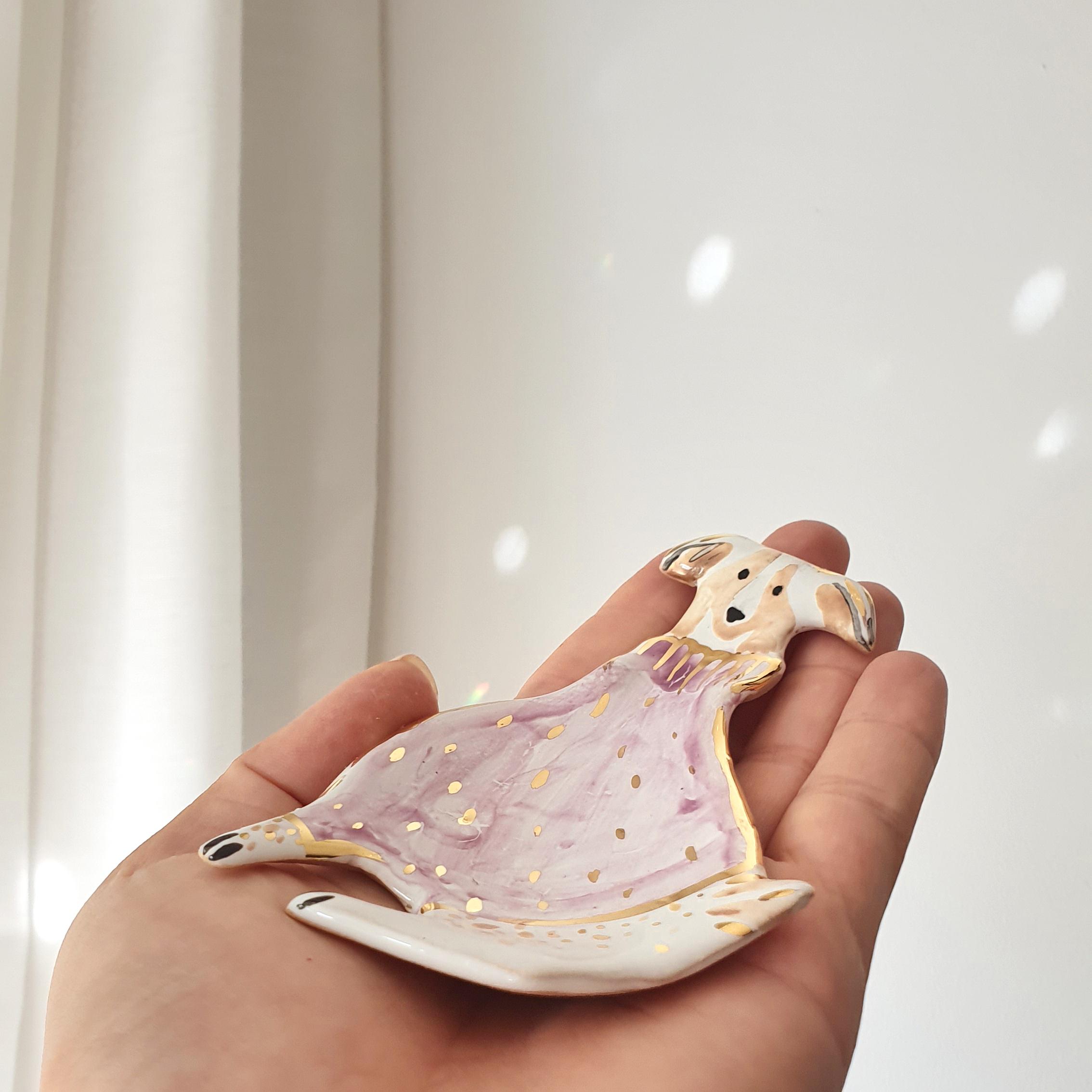Whippet Ring Dish, Celestial Dog Ring Dish, Dog Trinket Dish, Ceramic ...