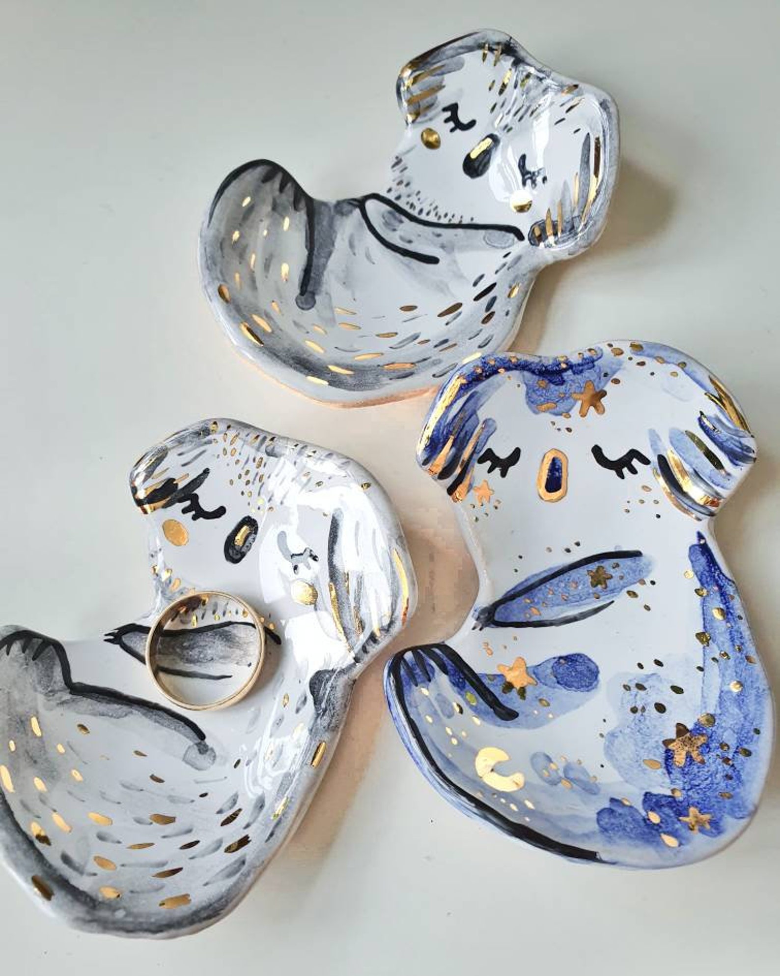 Koala Ring Dish, Animal Ring Holder, Ceramic Koala, Jewelry Dish, Baby ...