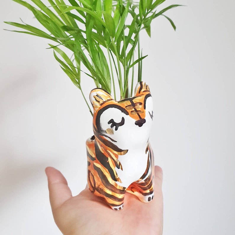 Tiger Planter Animal Planter Ceramic Tiger Tiger Lover - Etsy