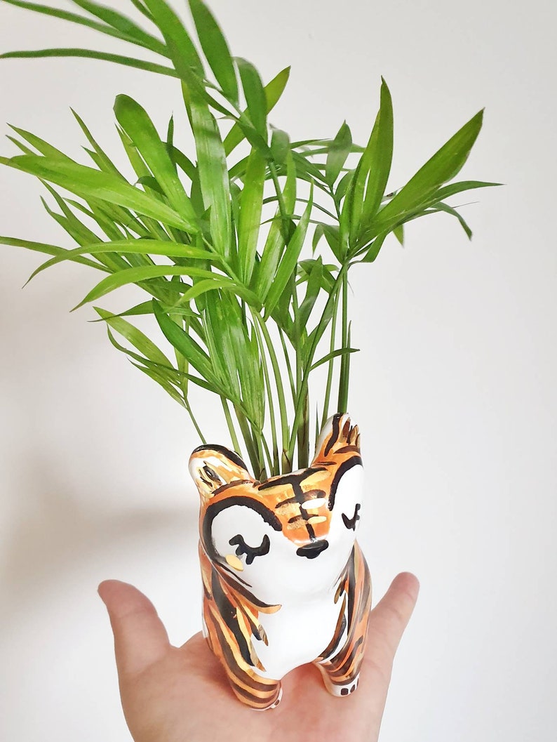 Tiger Planter Animal Planter Ceramic Tiger Tiger Lover - Etsy