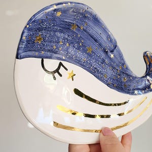 Galaxy Whale Ring Dish, Moon Phases Whale Trinket Dish, Celestial Whale ...