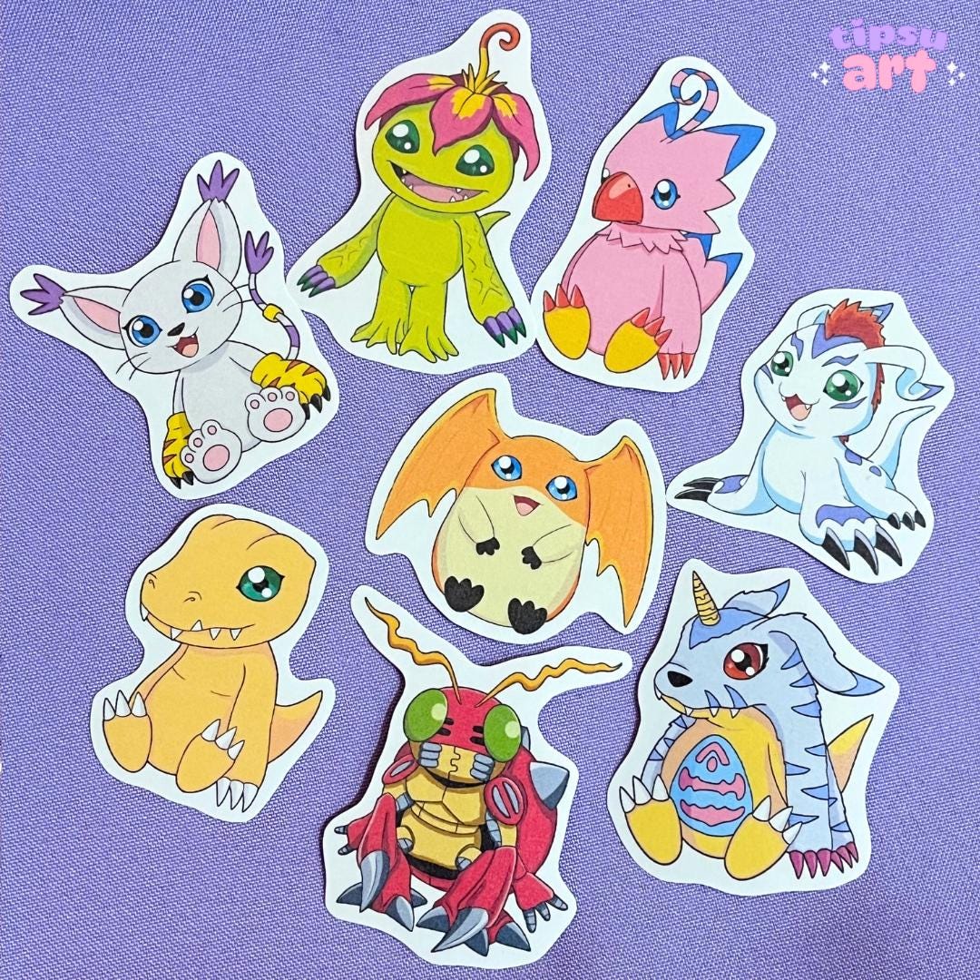 Digimon Fan Art Stickers, Handmade - Etsy