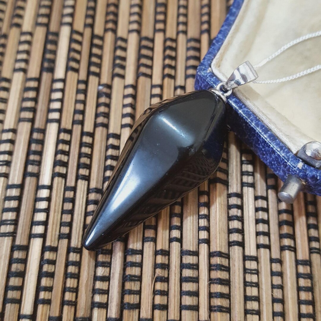 925 Sterling Silver Necklace, Black Onyx Pendant, 3D Kite Shaped ...