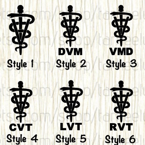 Veterinary Technician Window Decal VINYL vet Tech Monogram | Etsy