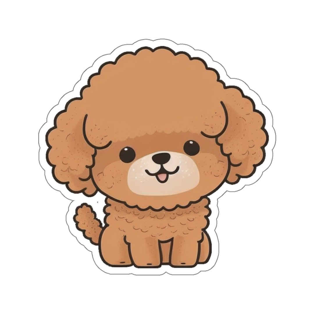 Cute Poodle, Cute Sticker, Custom Text, Kiss-cut Sticker, Vinyl ...