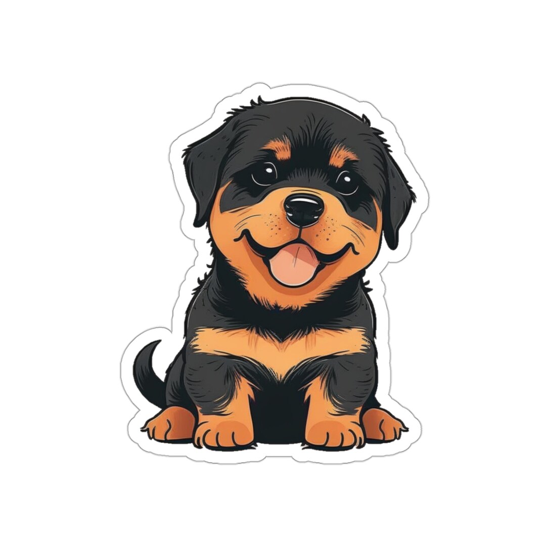 Cute Puppy Rottweiler Cute Sticker Custom Text Kiss-cut - Etsy Australia