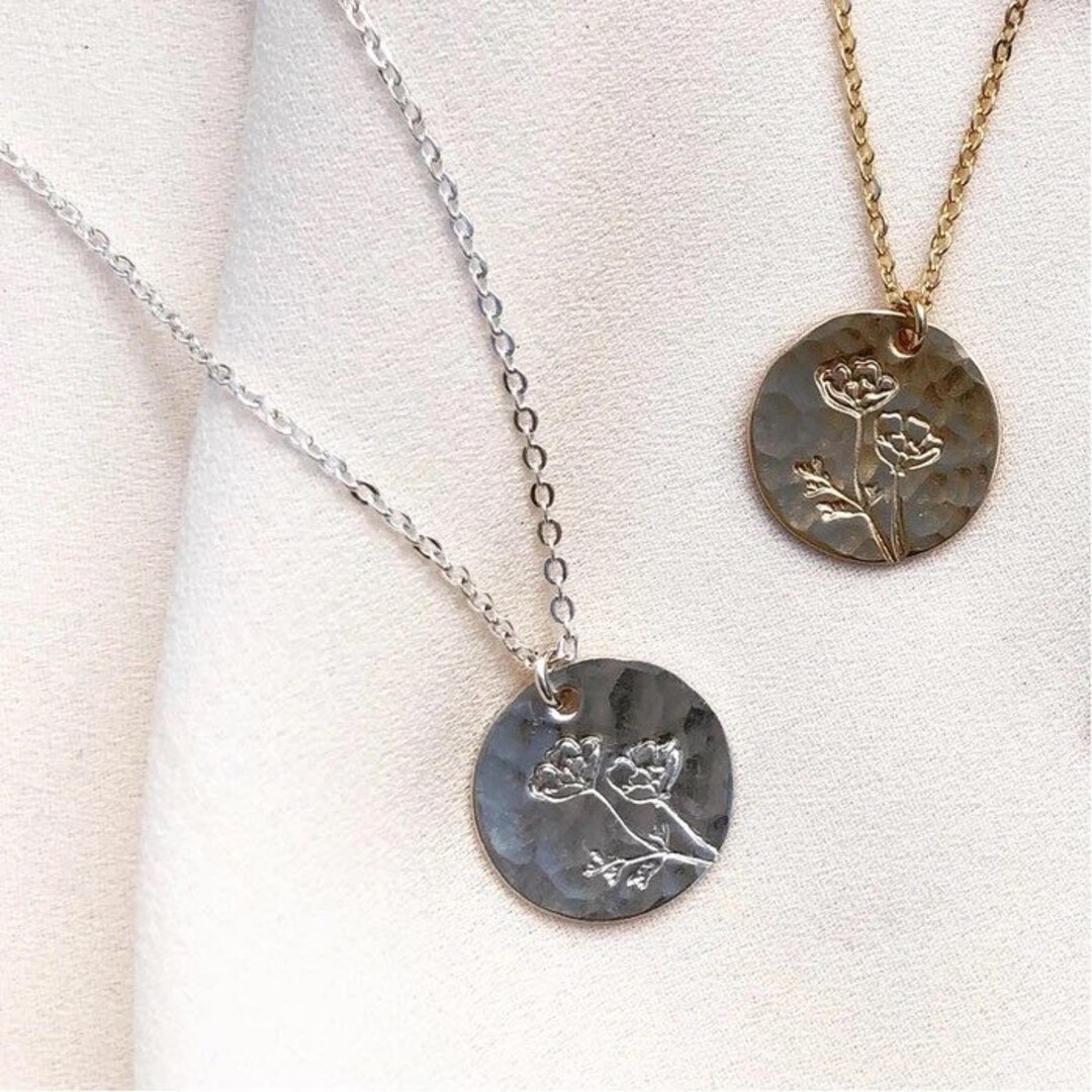 POPPY FLOWER DISC Necklace | California Poppy Flower Necklace - Etsy