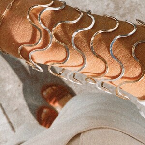 WAVY BRACELET | Waves Bracelet, Ocean Bracelet, Handmade Bangle - Etsy