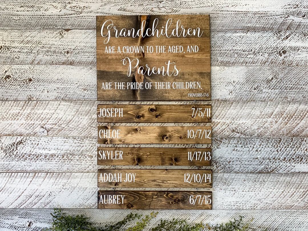 Personalized Wooden Sign With Grandchildrens Names, Mother's Day Gift ...