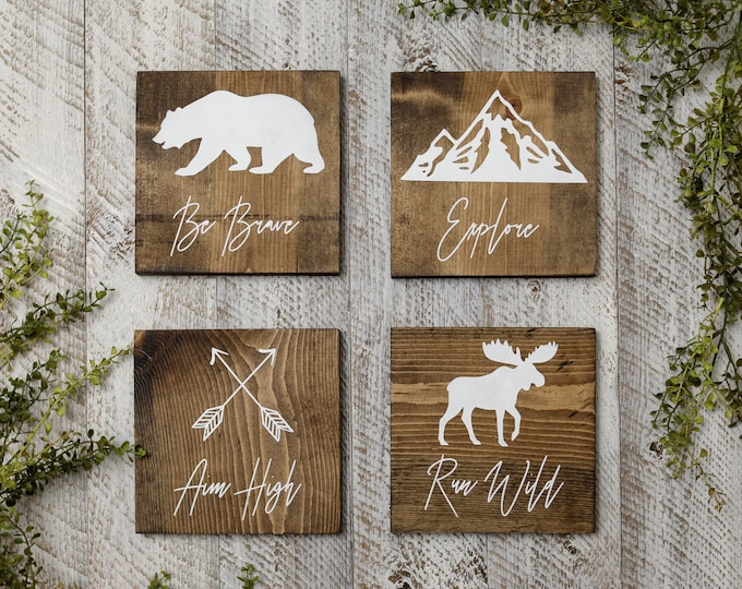 Woodland Nursery Signs | Nursery Decor| Forest Animal Sign | Be Brave ...