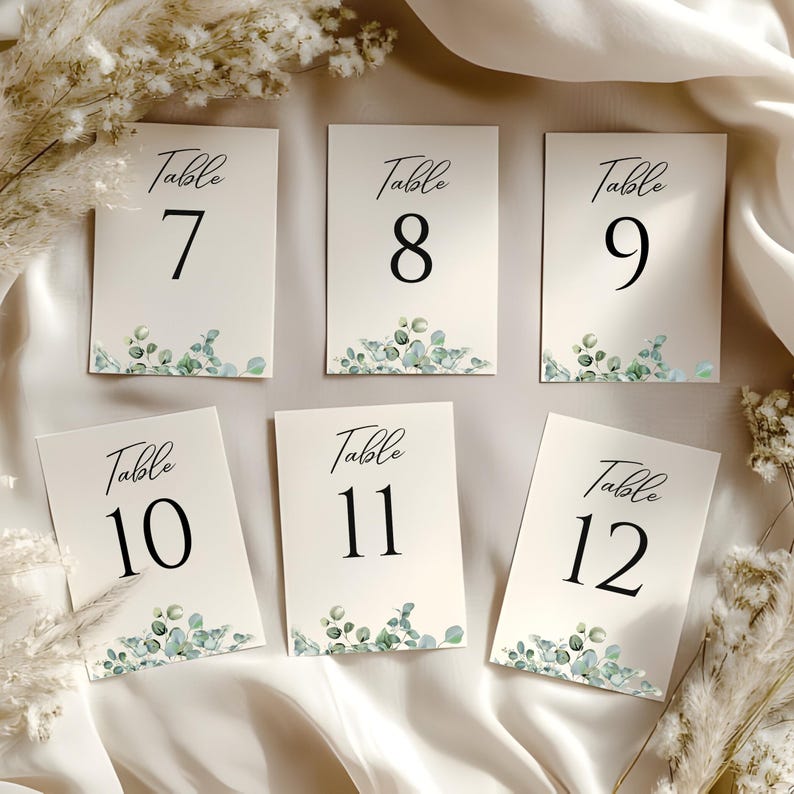 Eucalyptus Table Numbers, Wedding Table Numbers, Table Numbers, Wedding ...