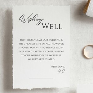 Minimalist Wedding Wishing Well Card, Editable Canva Template (digital ...